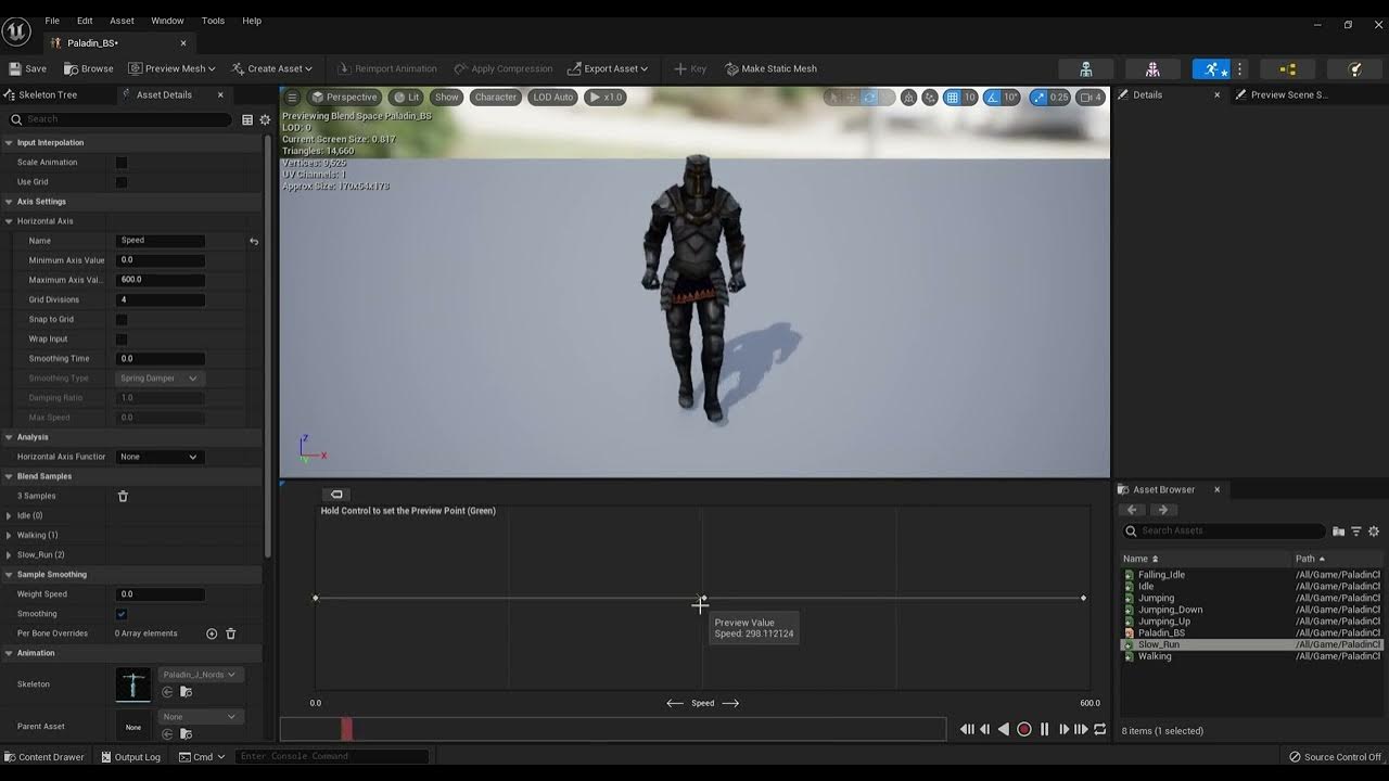UE5 Blueprints Tutorial 068-17 Create Animations, Blend Space 1D, Animation Preview - YouTube