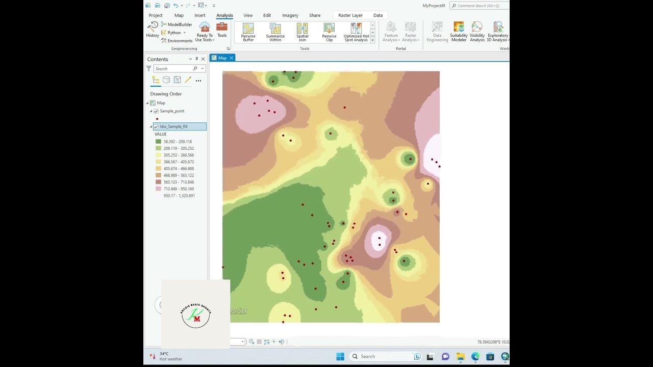 How to Create Spatial Interpolation IDW Inverse Distance Weighting ArcGIS #arcgispro #arcgis # ...