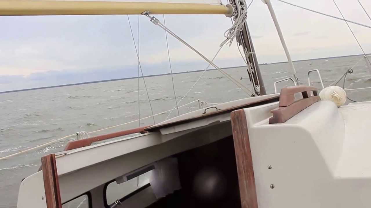 Neptun 26 segeln auf dem Stettiner Haff - Teil 2 - YouTube