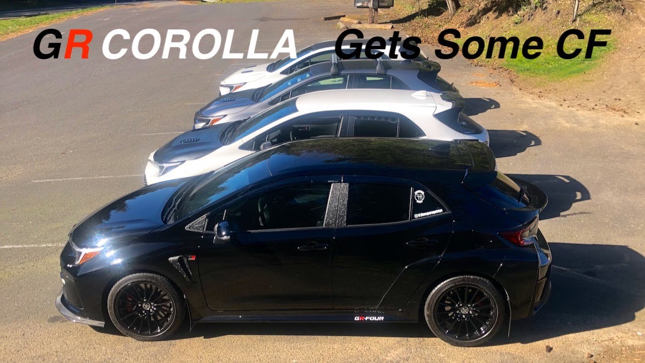 GR Corolla | GR Mods Matte Forged Carbon Fiber B-Pillars - YouTube