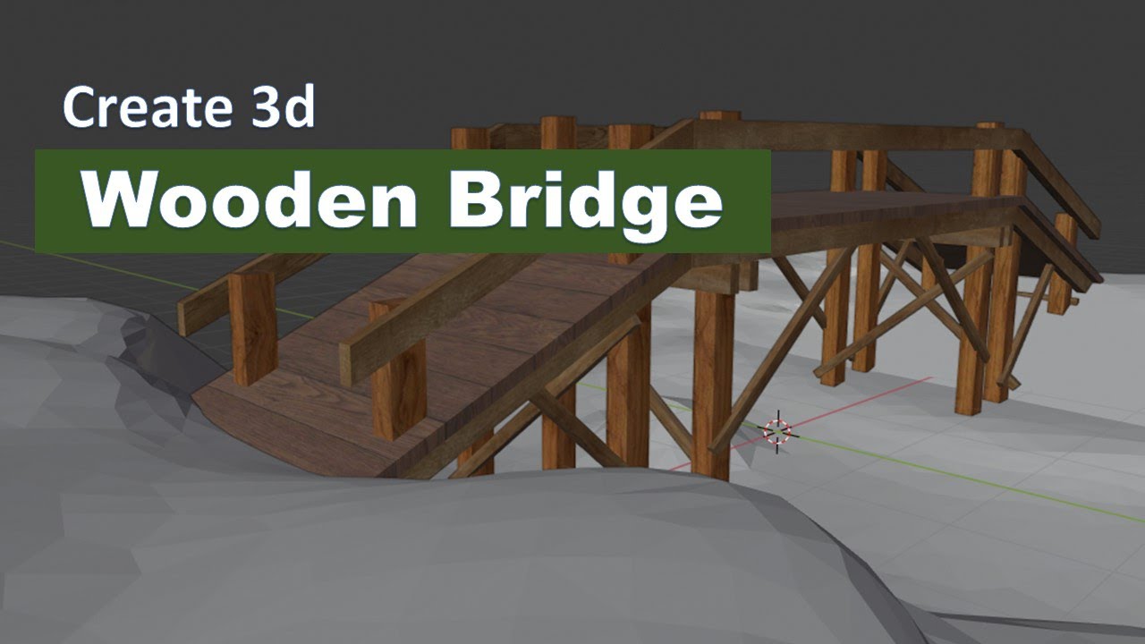 How to create a 3d model of a wooden bridge in blender 2.8 - YouTube