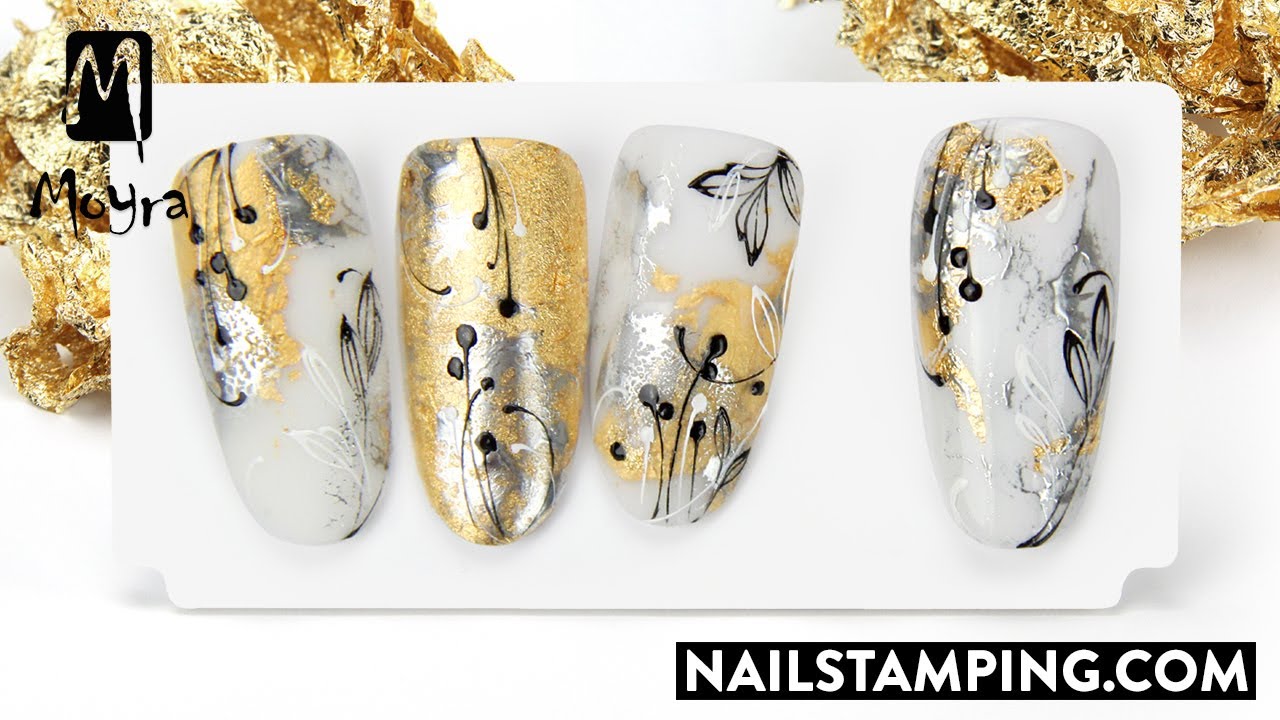 Elegant and refined, artistic nail art (nailstamping.com) - YouTube