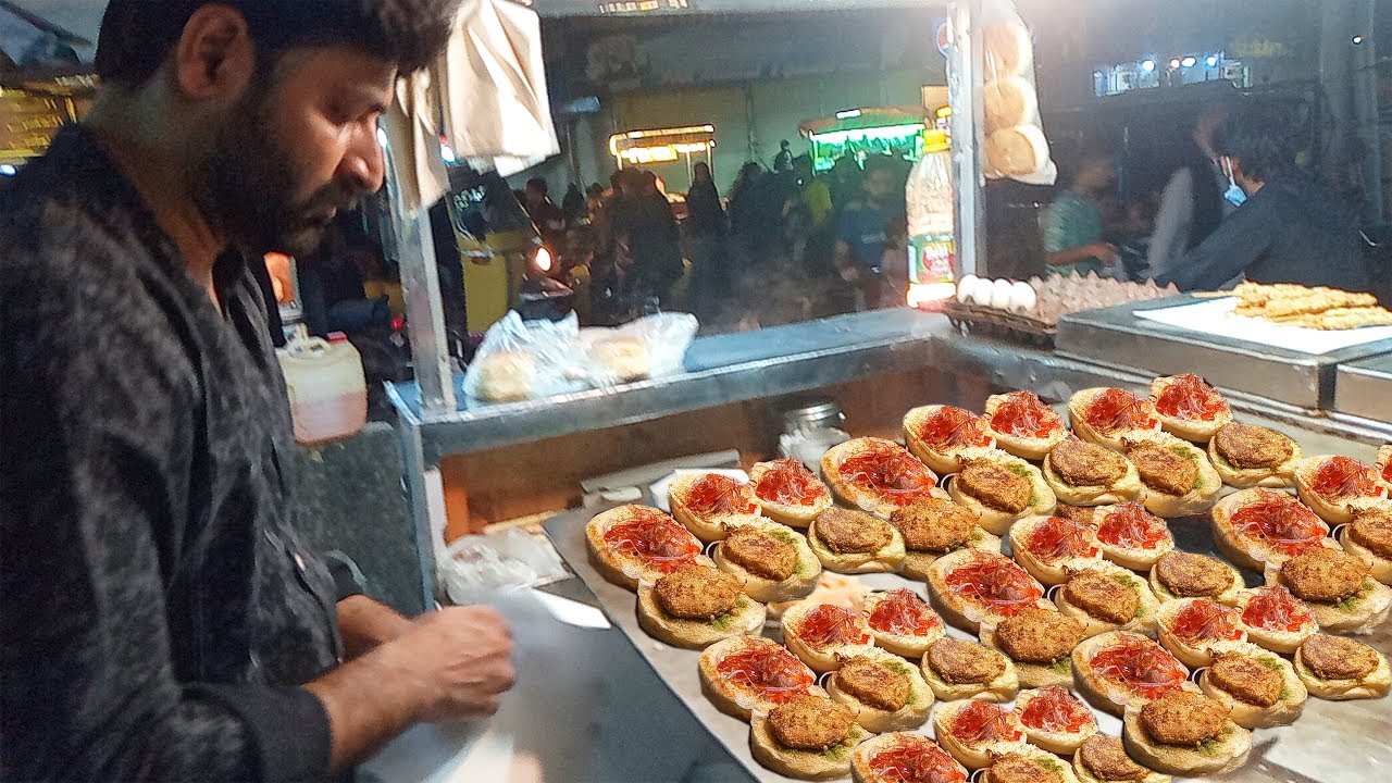 Burger Making | Famous Anda Bun Kabab of Pakistan | Amazing Street Food ...