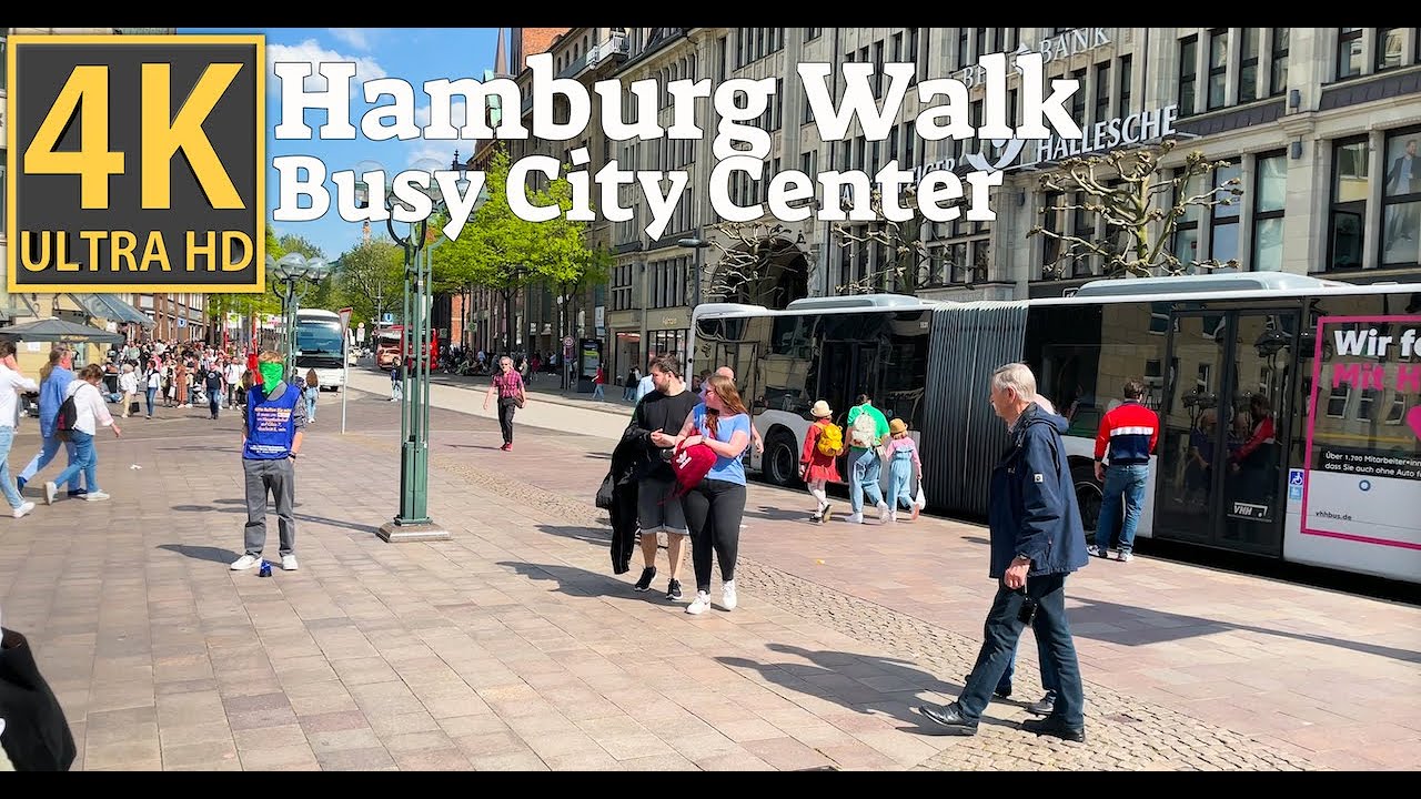4K Walk | Hamburg Busy City Center | Beautiful Summer ☀️ - YouTube