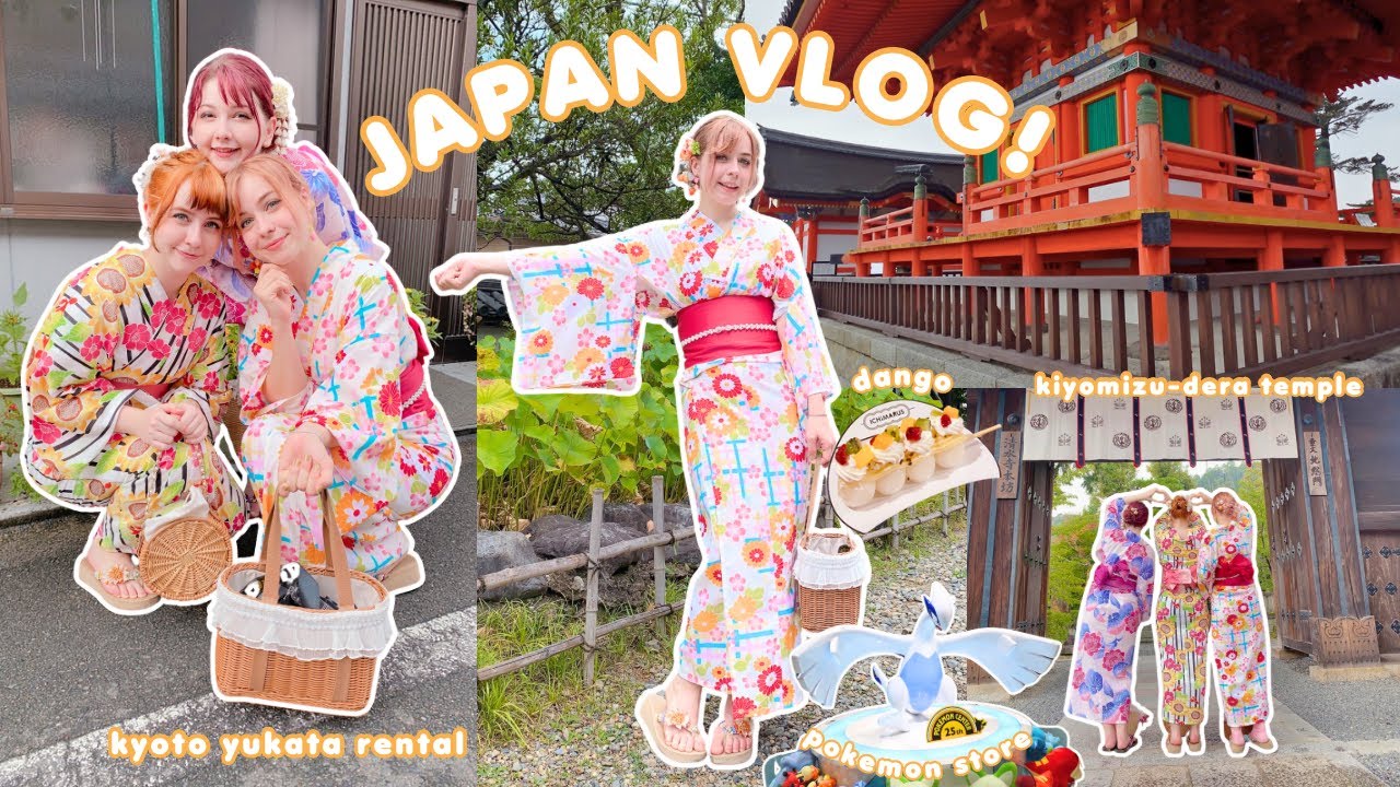 JAPAN VLOG 👘🍥 kyoto yukata rental, dango, pokemon store, - YouTube