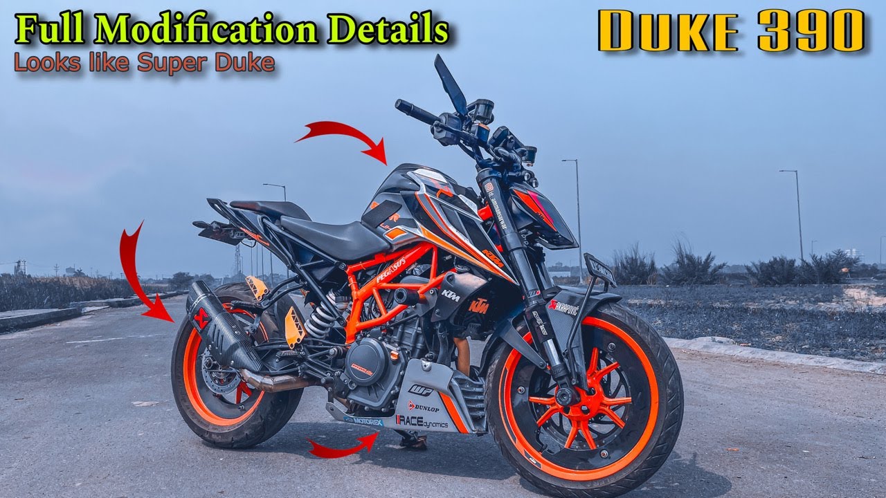 KTM DUKE 390 Full Modification Details || Most Loaded Duke 390 ...
