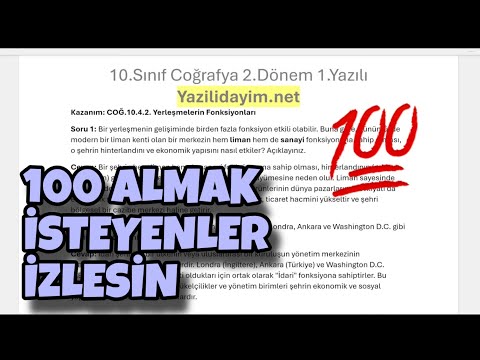10.Sınıf Coğrafya 2.Dönem 1.Yazılı