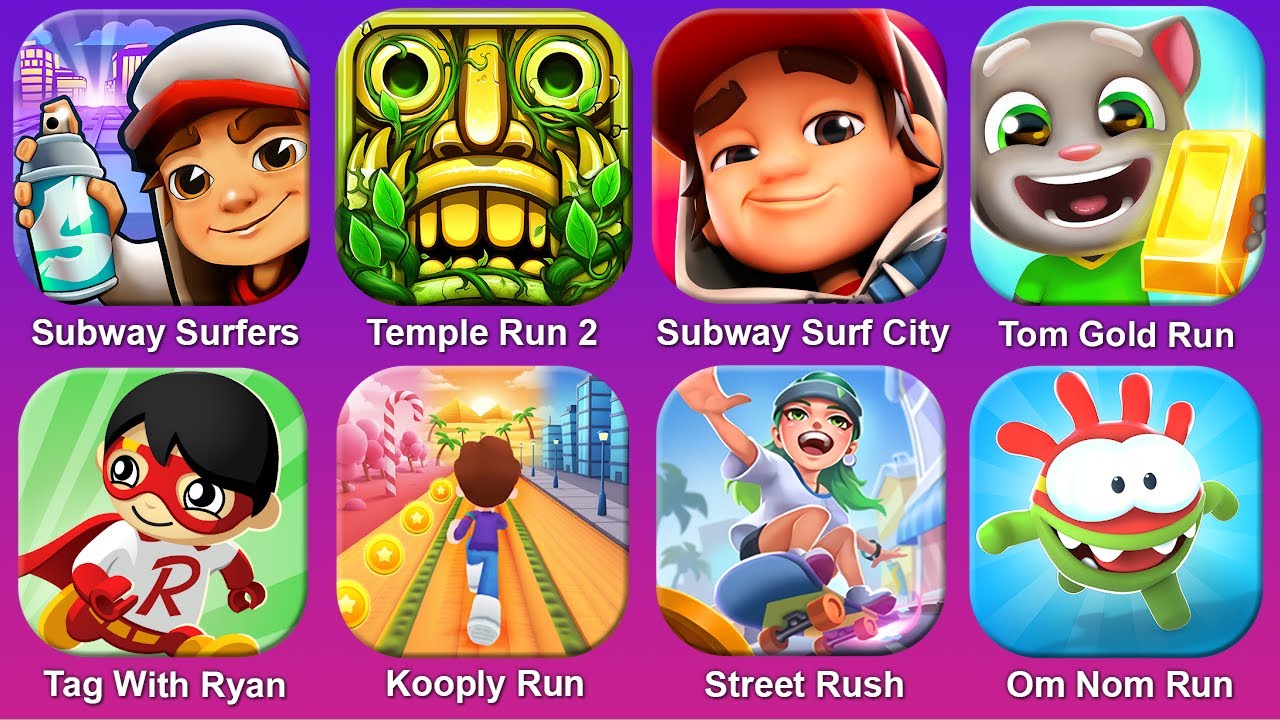 Subway Surf,Temple Run 2,Subway Surf City,Tom Gold Run,Tag With Ryan ...