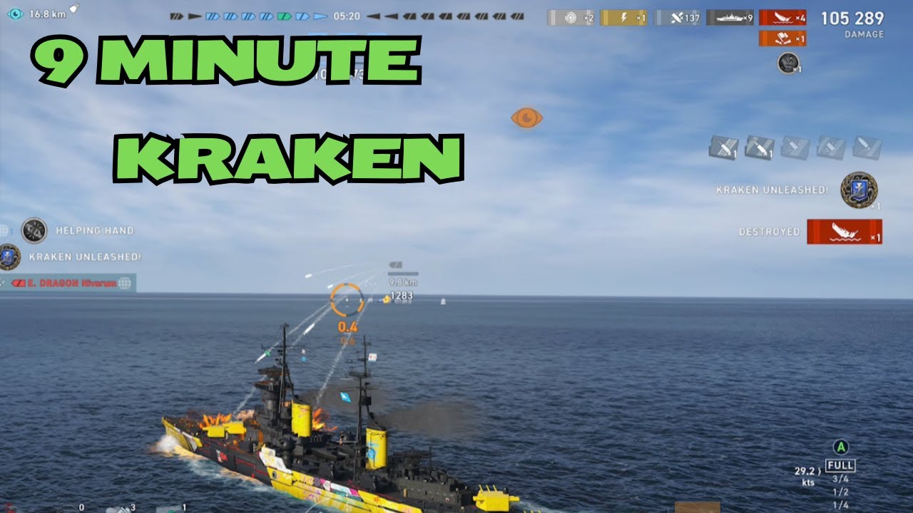 9 Minute Kraken Run - World of Warships Legends - YouTube