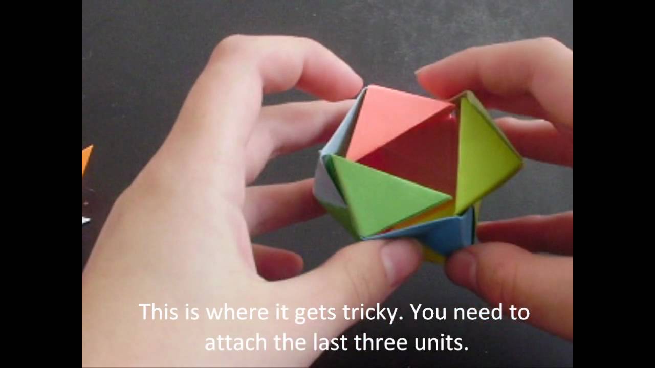 How to Make a 12 Unit Sonobe Ball - YouTube