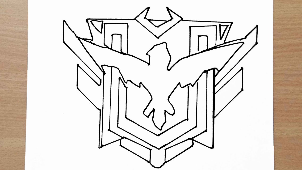 how to draw free fire heroic logo | easy to draw it | jai free fire🔥 ...