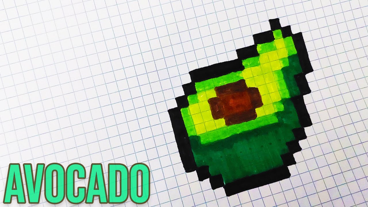 How to Draw Avocado - Easy Avocado Drawing - Handmade Pixel Art - YouTube