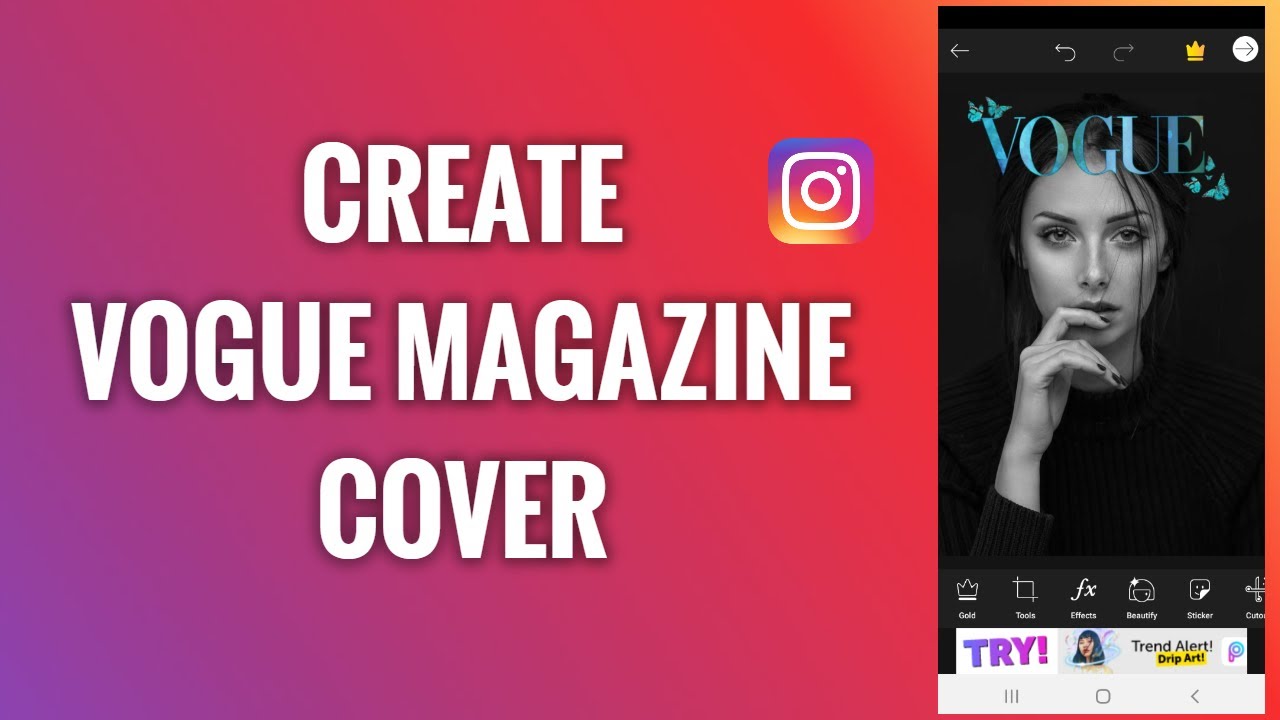 How To Create Vogue Magazine Cover On Instagram - YouTube