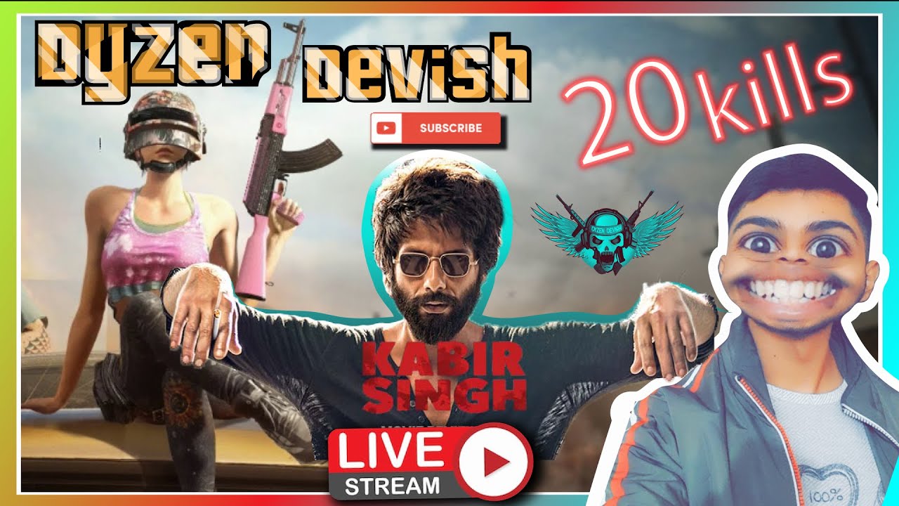 || PUBg mobile With real || KABIR SINGH || Dyzen Devish || bot scam || LIVE: 103 - YouTube