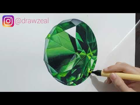 Drawing Emerald | Realistic | DrawZeal | Inspired by Marcello Barenghi ...