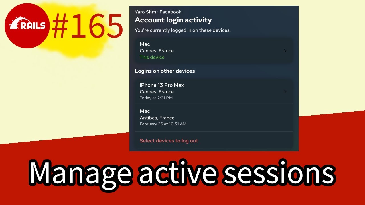 #165 Manage active sessions. Log out from another device remotely ...