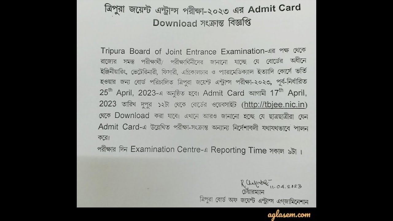 TJEE 2023 final answer key out at tbjee.nic.in, download link here ...