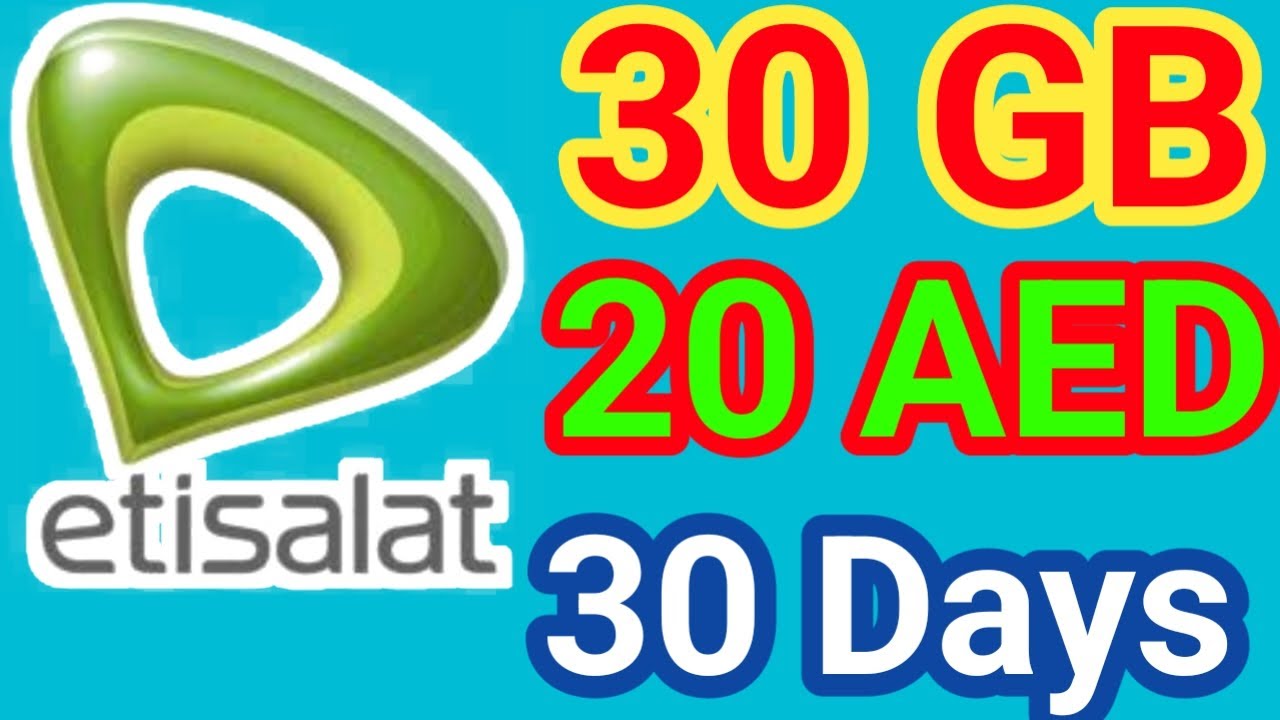 Etisalat monthly data package 20 aed 30 gb code | Etisalat Monthly data ...