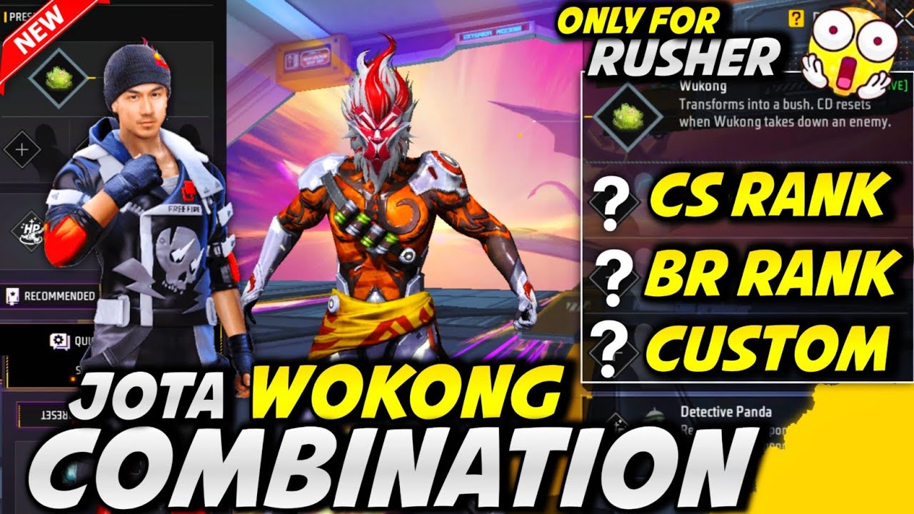 WOKONG BEST CHARACTER COMBINATION AFTER UPDATE || FREE FIRE SKILL ...
