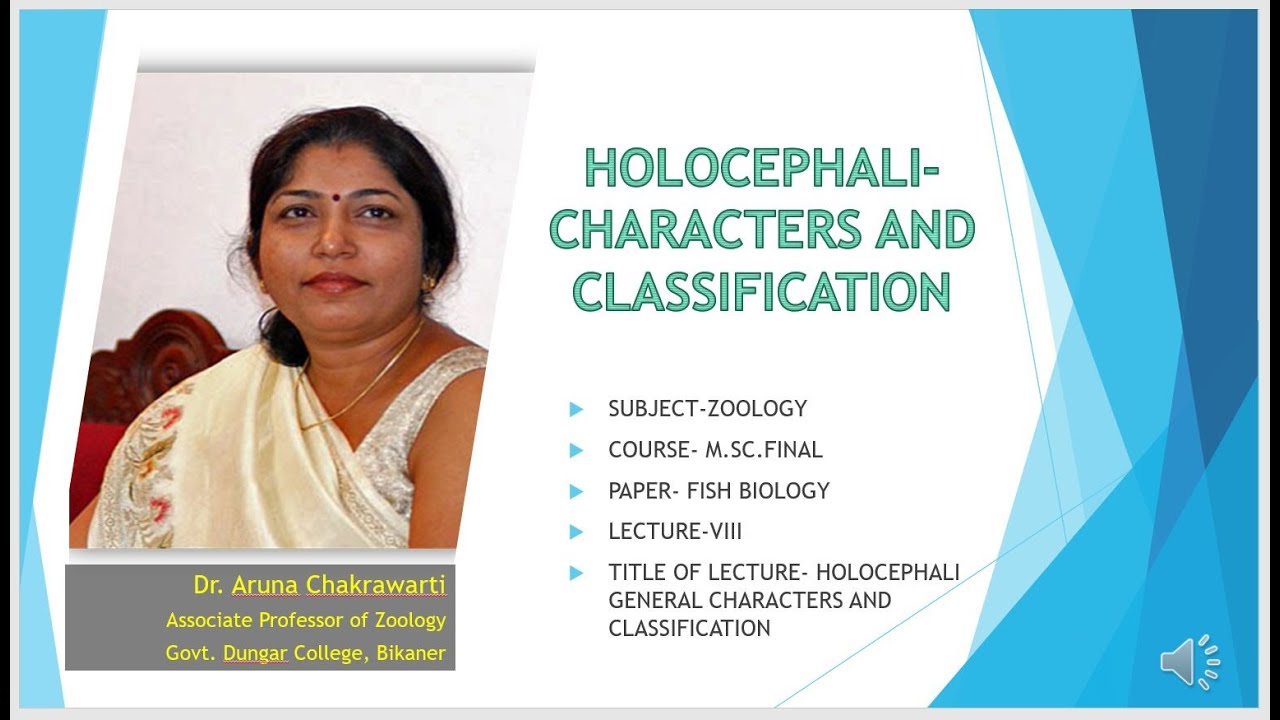 HOLOCEPHALI CHARACTERS AND CLASSIFICATION -BY DR. ARUNA CHAKRAWARTI ...