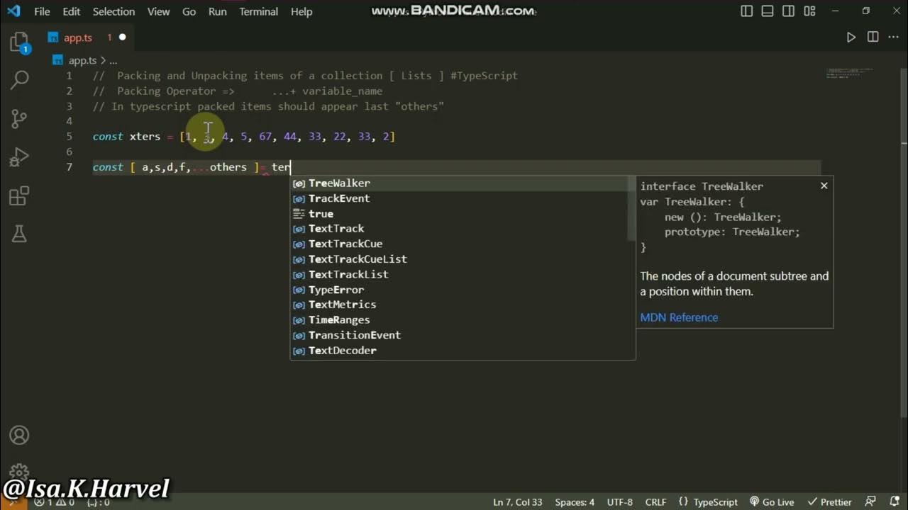 Packing & Unpacking Lists - Typescript - YouTube