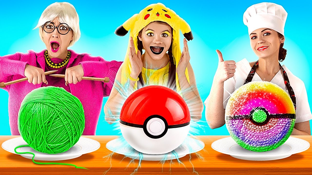 Pokemon VS Grandma Pancake Cooking Challenge | Kitchen Gadgets, Hacks ...