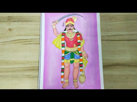 How to draw and paint ayyanar part 2 - YouTube