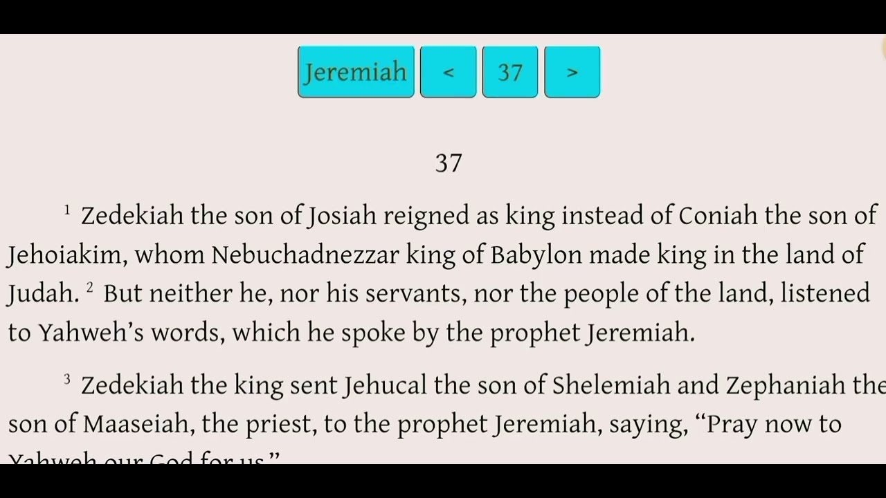 🪐Jeremiah🌙Chapter 37 Holy Bible Audio Narration📚Reading🌟 - FULL ...