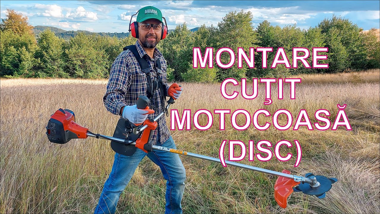 Montare CUŢIT MOTOCOASĂ (disc motocoasă cu 4 cuţite) pe motocoasa ...