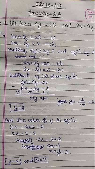 NCERT solutions of class 10 maths chapter 3 exercise 3.4 question number 1 ka 2. class 10 maths ...
