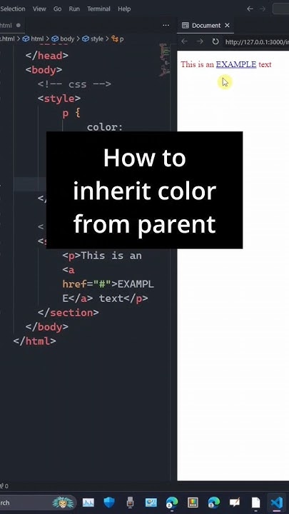 How to inherit color from parent in CSS #shorts #howto #css - YouTube