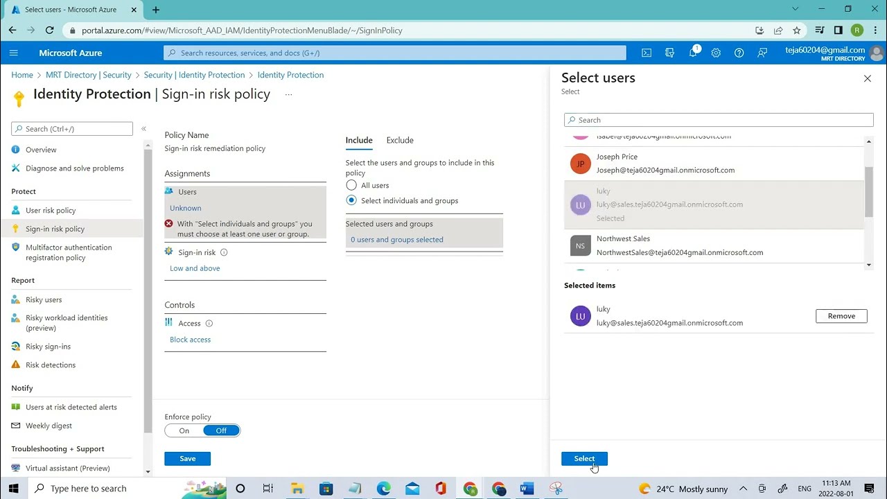 What is Sign in risk policy|| How to Enable Sign-in risk policy ...