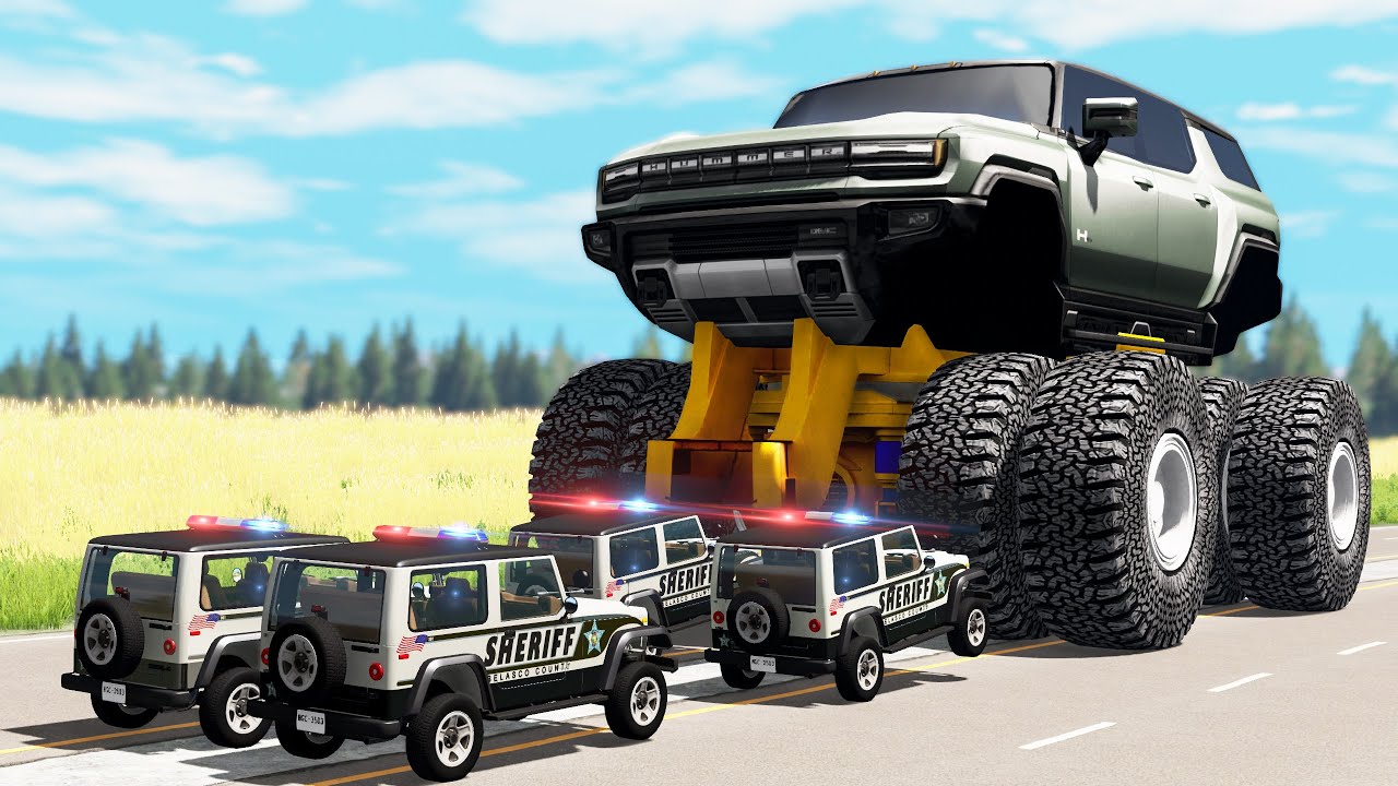 Giants Machines Crushes Cars #14 - Beamng drive - YouTube