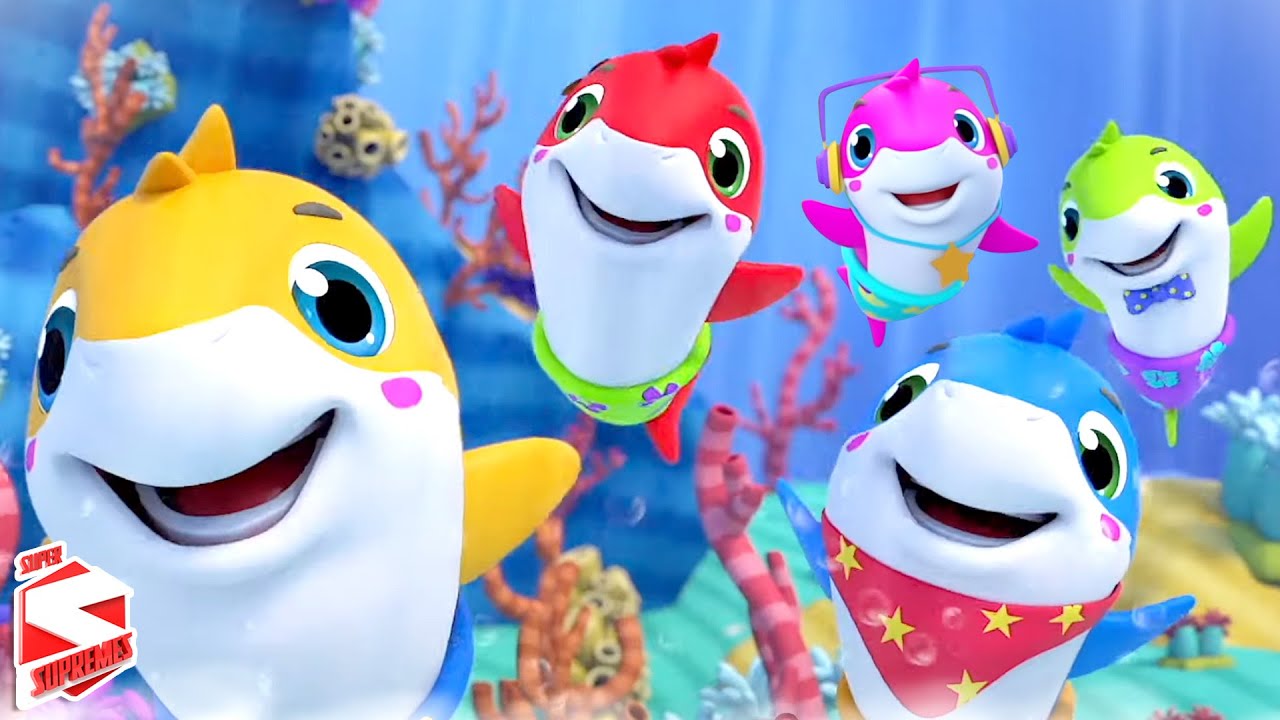 Five Little Sharks Went Swimming One Day - Sing Along Song For Kids ...
