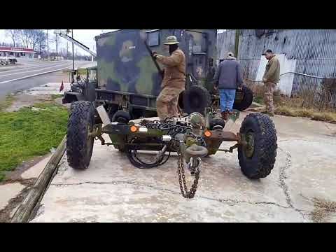 Taking s280 out of m35a2 with m720 shelter dolly mobilizer - YouTube