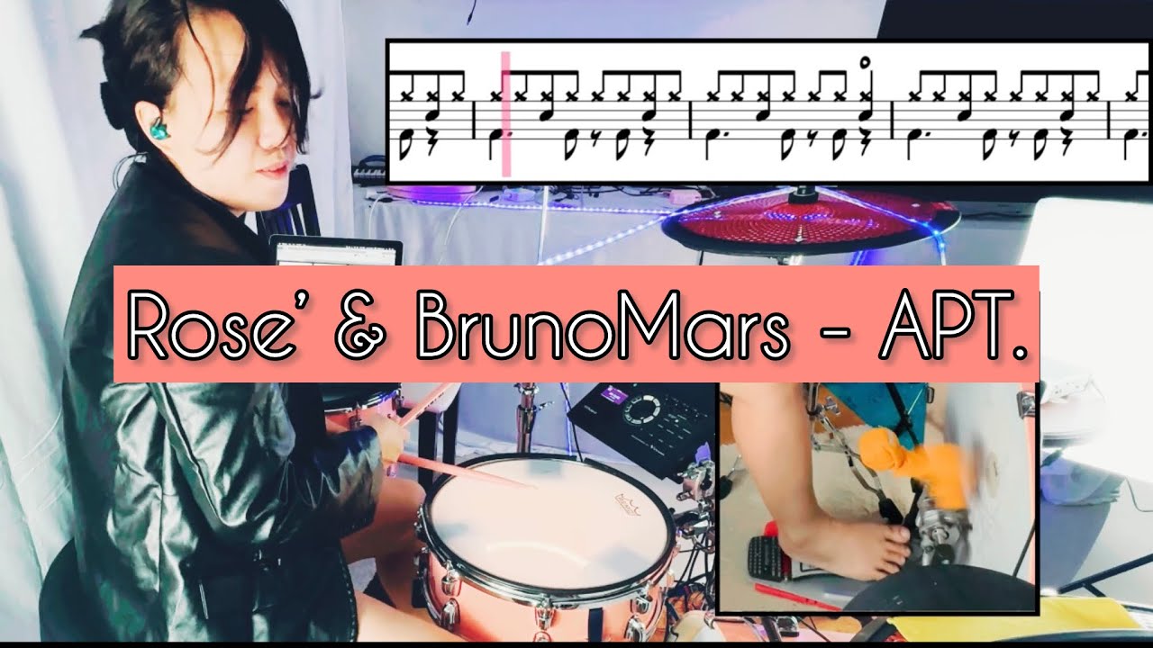 Rose’ & BrunoMars- APT. (Drum cover and Notation) - YouTube