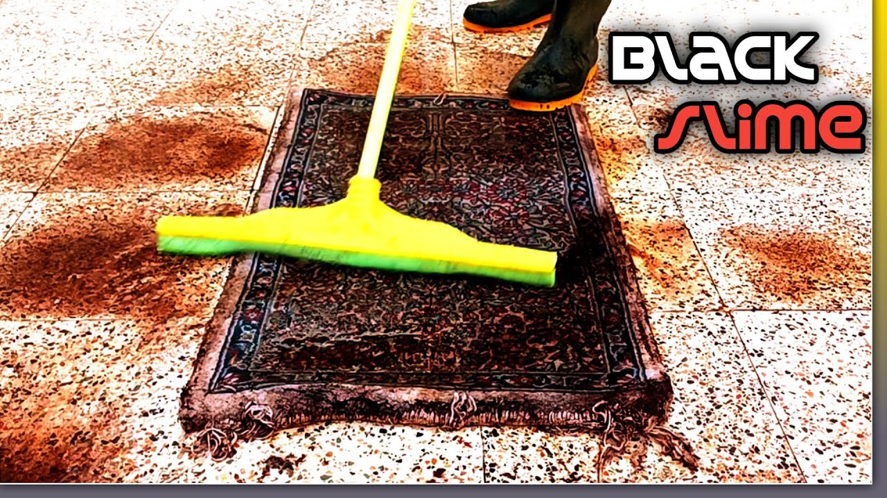 ASMR rug RH/Cleaning black slime carpet ASMR/Do you think it was ...