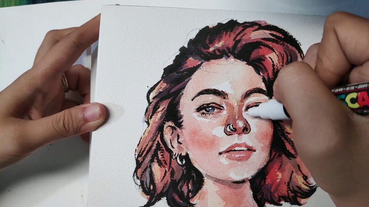 Full Process Watercolor And Brush Pen Portrait For Redditgetsdrawn Full Process Watercolor And Brush Pen Portrait For Redditgetsdrawn