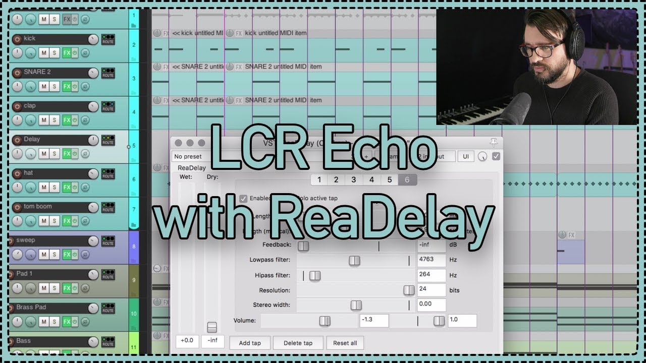 How to make an LCR bouncing Echo with ReaDelay - tutorial - YouTube