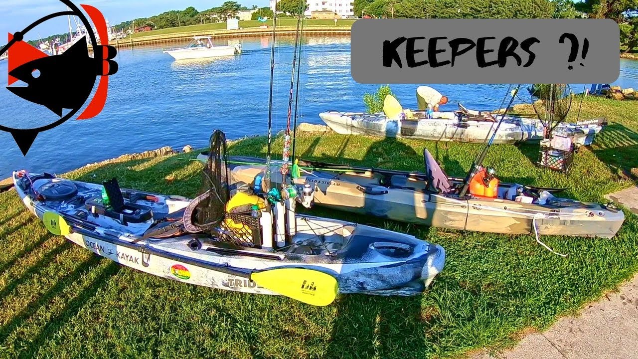 KAYAK Fishing the JETTY at Rudee Inlet!! - YouTube