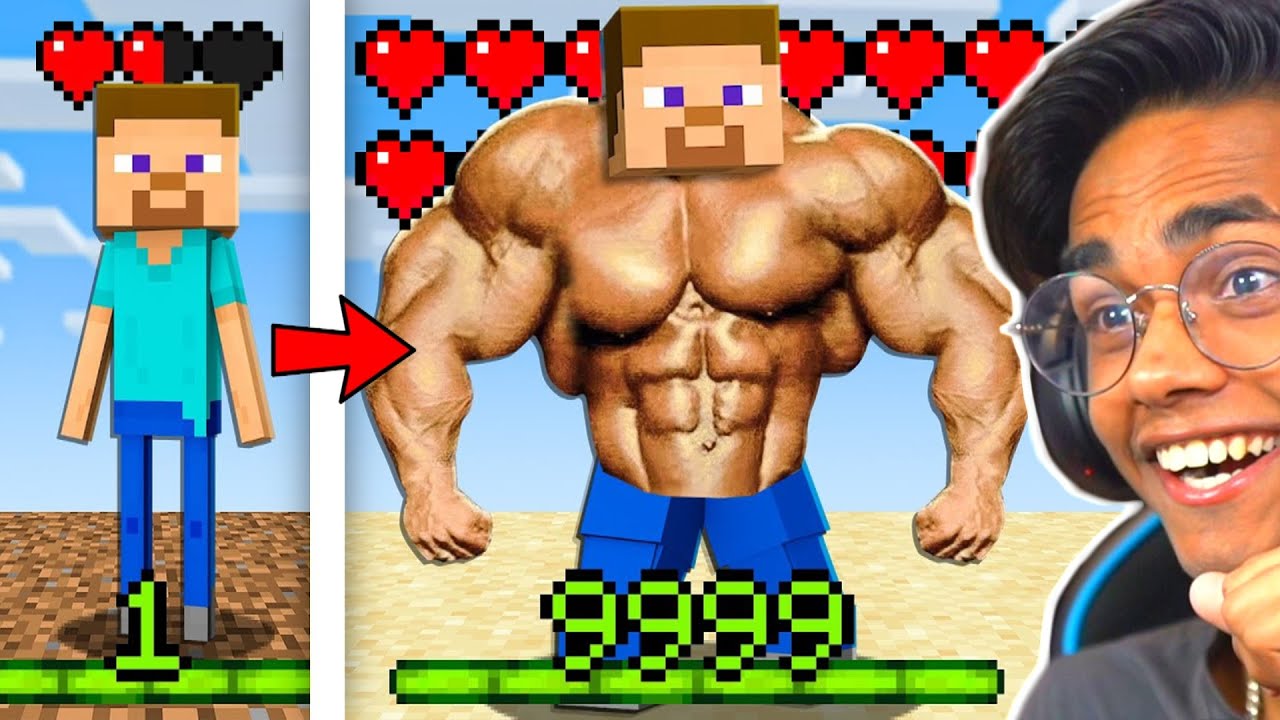 Minecraft But, Your XP = Strength - YouTube