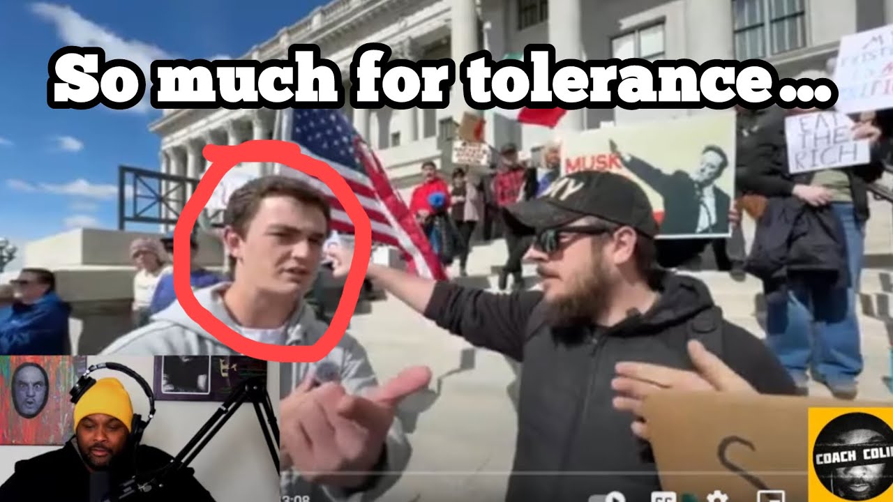 The tolerant left HARASSES young reporter - YouTube