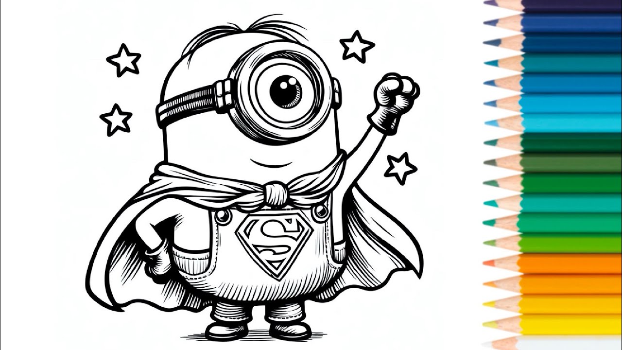 Super Minion Coloring Page | Minion Coloring Book [NCS] - YouTube