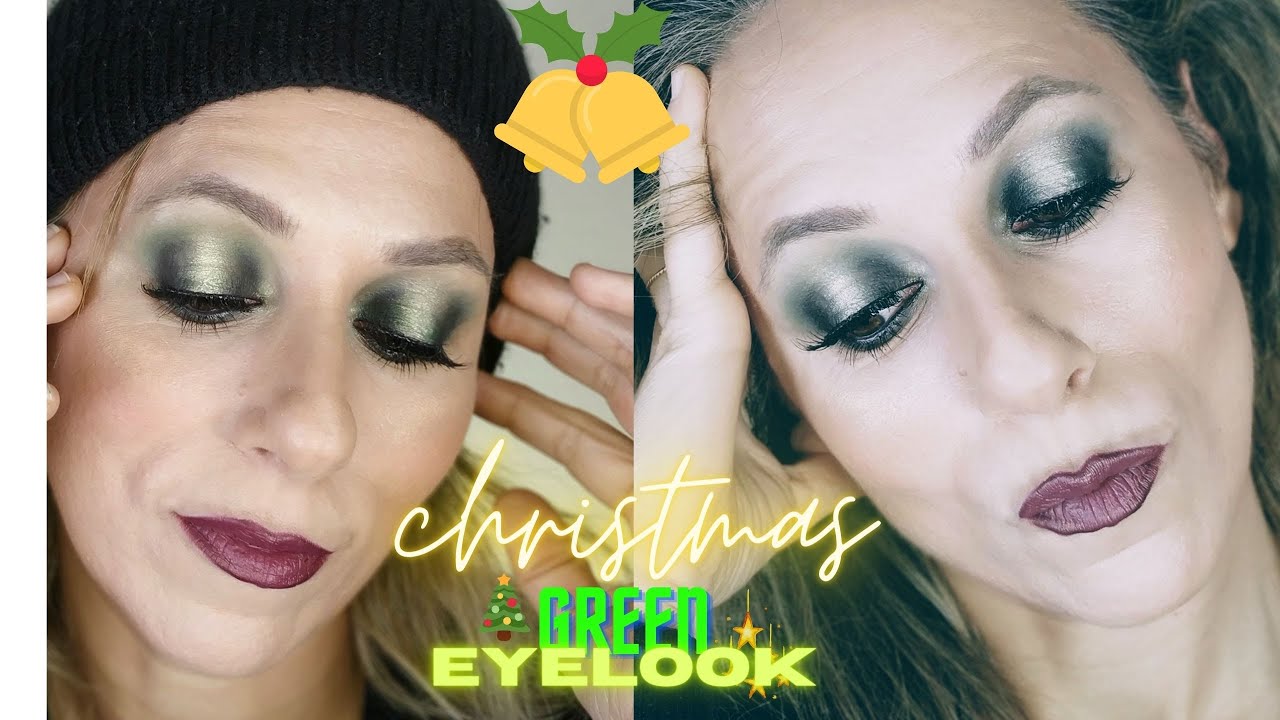 CHRISTMAS GREEN HALO EYE LOOK/ ΧΡΙΣΤΟΥΓΕΝΝΙΑΤΙΚΟ ΠΡΑΣΙΝΟ HALO ΜΑΚΙΓΙΑΖ ...