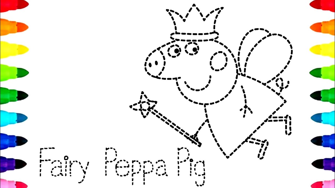 Fairy Peppa Pig 🐷 Drawing With Spelling | Peppa Pig Drawing and ...