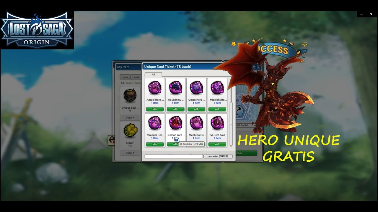 CARA DAPAT HERO UNIQUE GRATIS - LOST SAGA ORIGIN - YouTube