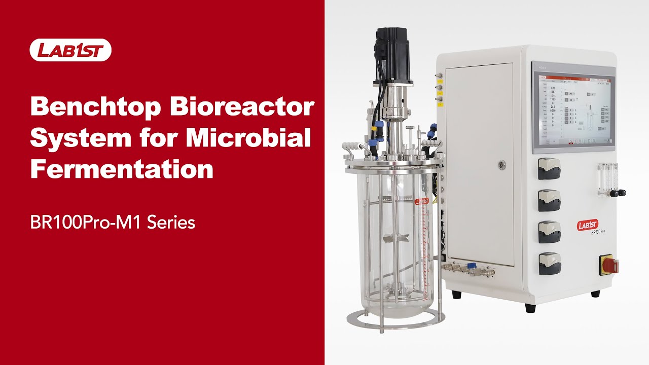 BR100Pro-M1 Benchtop Bioreactor System for Microbial Fermentation - YouTube