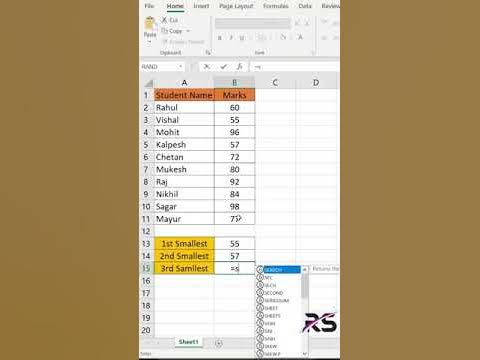 Find 1st, 2nd and 3rd Smallest Value in Excel | SMALL Function in Excel - YouTube