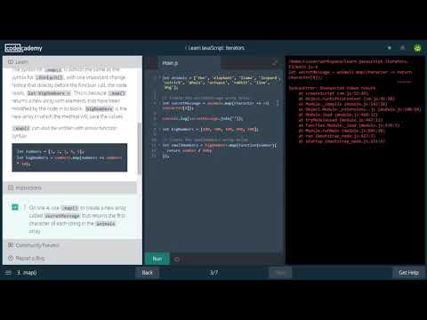 8 - Iterators - Javascript - Codecademy - YouTube