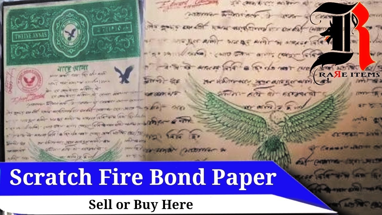 Scratch Fire Bond paper 1818 East India Autofire bond 2 inches - YouTube